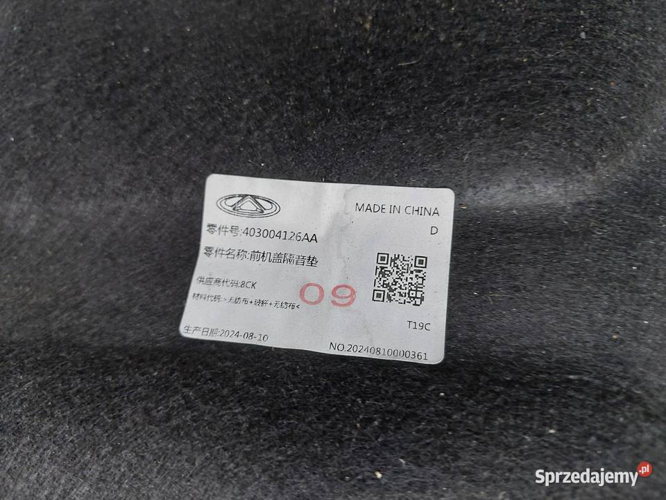 Chery Omoda 5 2024r wygłuszenie podbitka maski przód 403004126aa ...