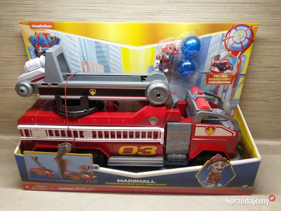 NAJTANIEJ Straż Pożarna Psi Patrol Wóz Strażacki + Marshall Wysyłka ...