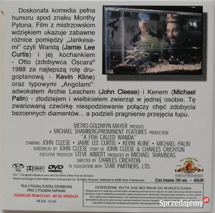 Rybka zwana Wandą DVD Kevin Kline, Jamie Lee Curtis Łódź - Sprzedajemy.pl
