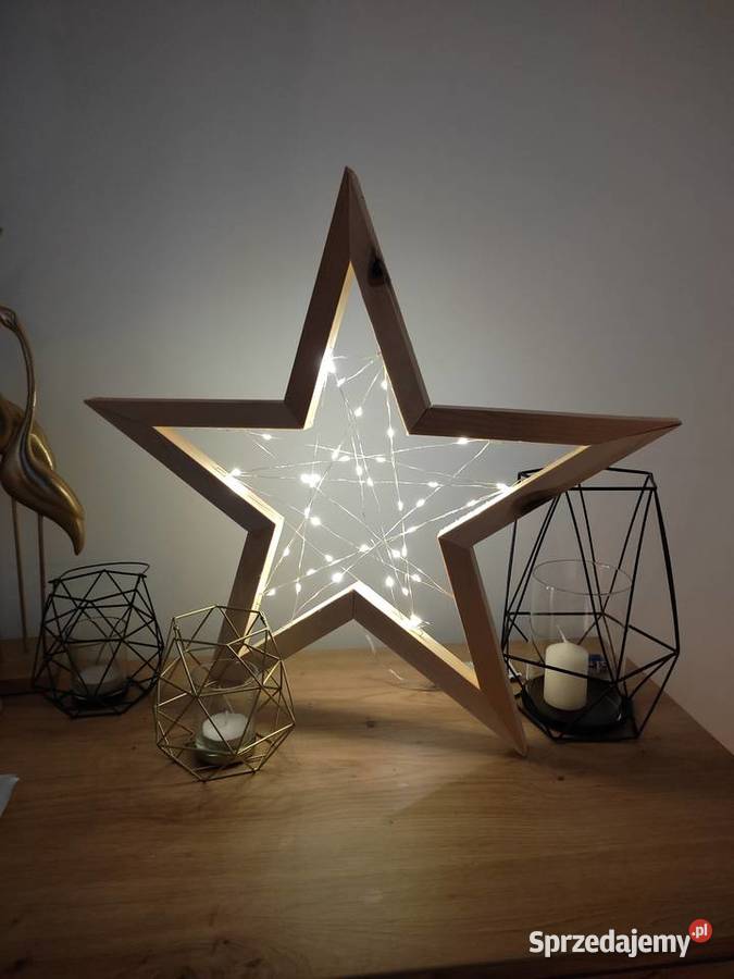 Gwiazda drewniana led.święta 40led.naturalna ozdoba Bytom - Sprzedajemy.pl