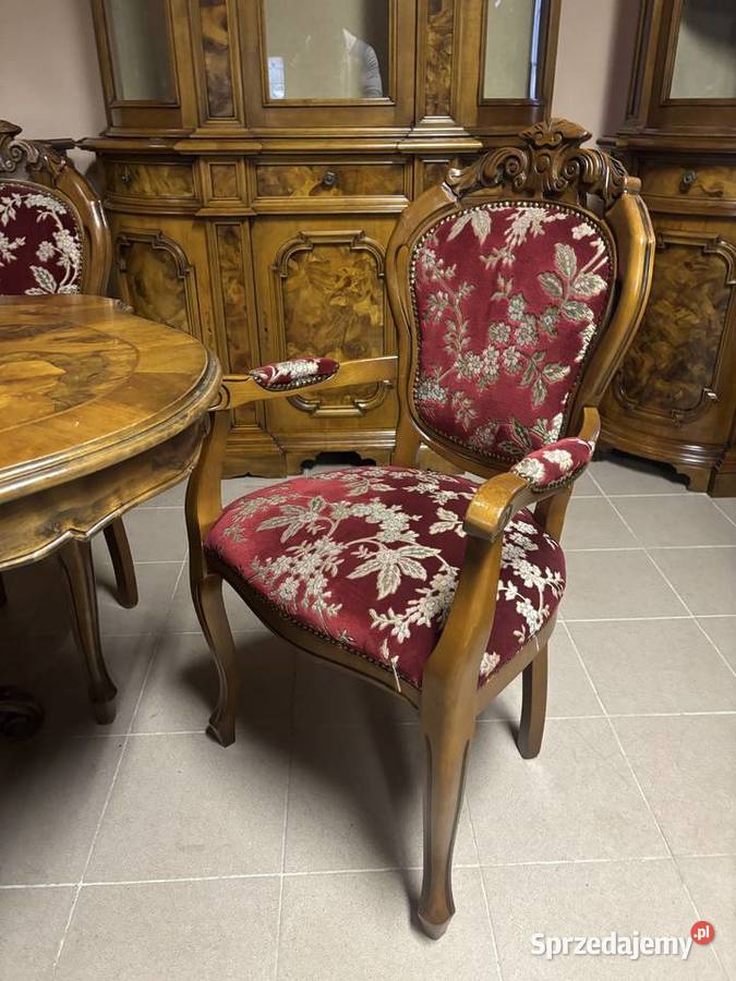 Stylowy Włoski Zestaw Komplet Stół 6 Krzeseł Ludwik Rokoko meble ...