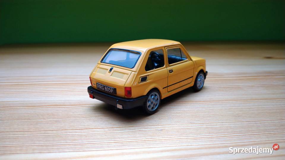 Fiat 126p Maluch 1:43 żółty, czarne tablice Tywonia - Sprzedajemy.pl