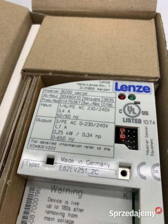 Lenze E82EV251K2C 0,25kW Inverter Warszawa - Sprzedajemy.pl