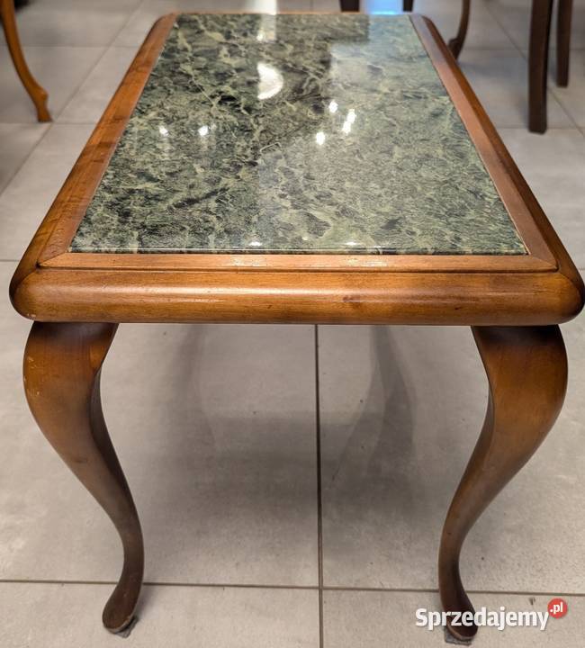 Piękny nieduży stolik ludwikowski z marmurem orzech-sklep Dąbrowa ...