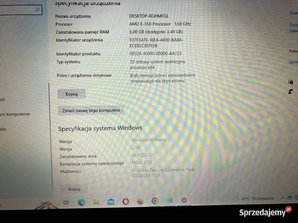 laptop PACKARD BELL TK13 AMD E-350 6GB 15,6'' HDMI WN200 Wołów ...