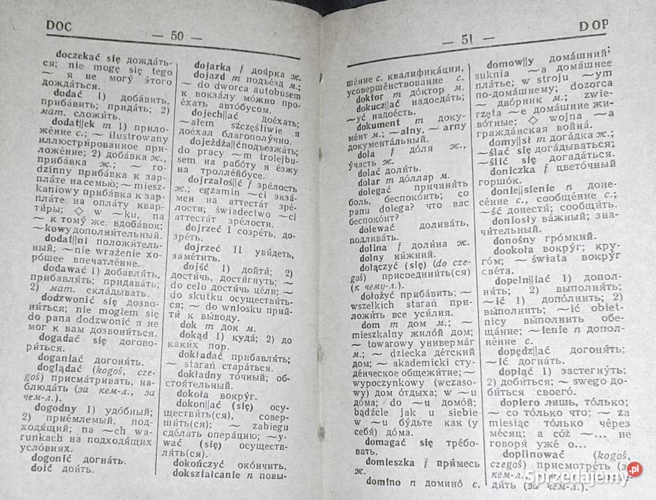 Słownik polsko-rosyjski, rosyjsko-polski 1960,1980/82/87 Chełm - Sprzedajemy.pl