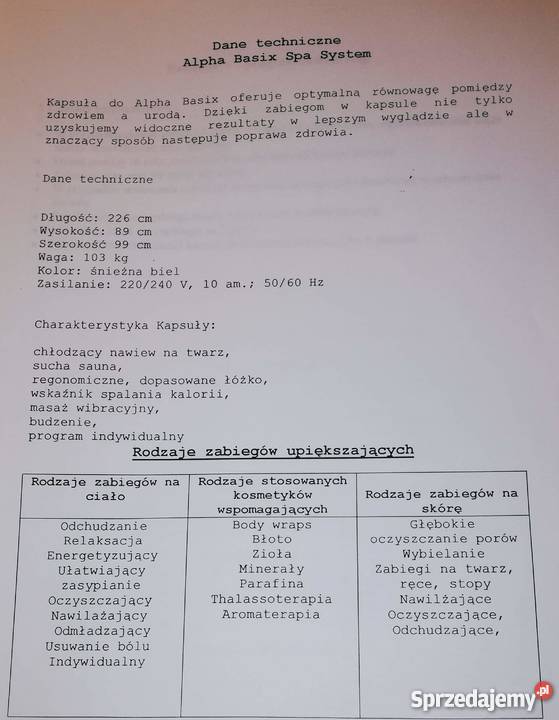 Kapsuła SPA Alpha Basix Legnica - Sprzedajemy.pl