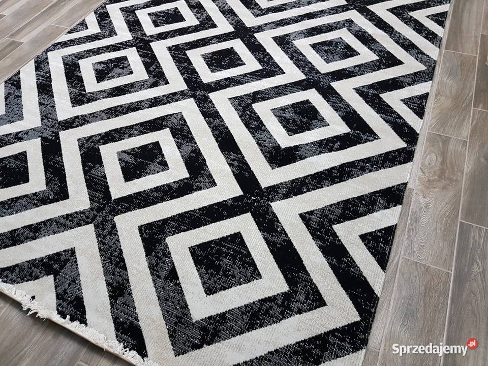 GEOMETRYCZNY DYWAN POKOJOWY I NA TARAS biały czarny 200x280 Przeciszów ...