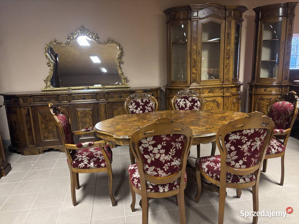 Stylowy Włoski Zestaw Komplet Stół 6 Krzeseł Ludwik Rokoko meble ...