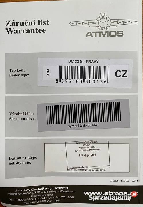 ATMOS DC32S 35 kW kocioł na drewno (zgazujący) Dobre Miasto ...