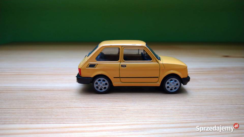 Fiat 126p Maluch 1:43 żółty, czarne tablice Tywonia - Sprzedajemy.pl