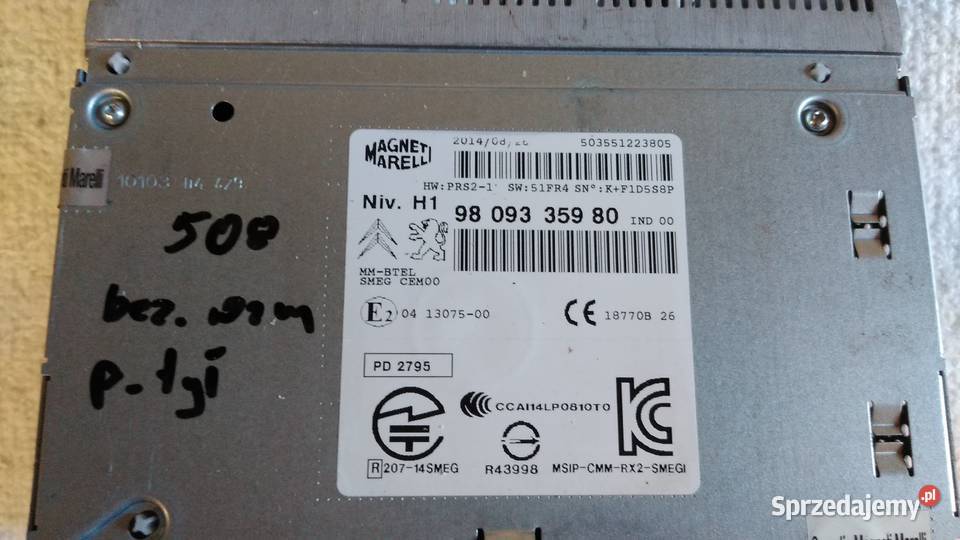 9809335980 Radio nawigacja SMEG Peugeot 508 Jarocin - Sprzedajemy.pl