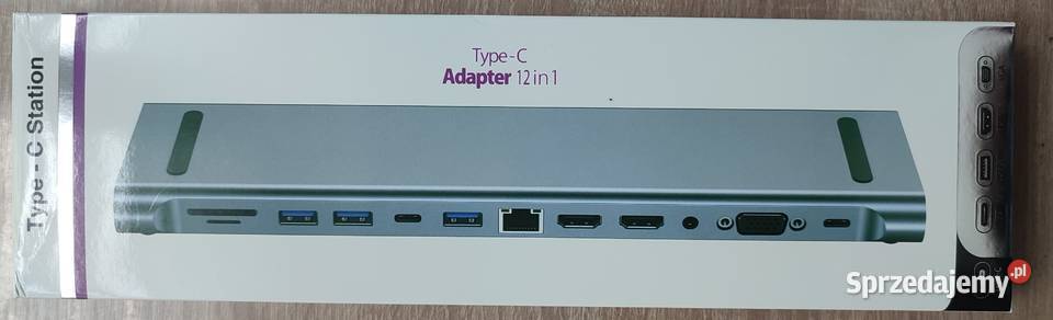 STACJA DOKUJĄCA HUB USB-C 12w1 RJ45 2x HDMI 4K VGA Warszawa - Sprzedajemy.pl