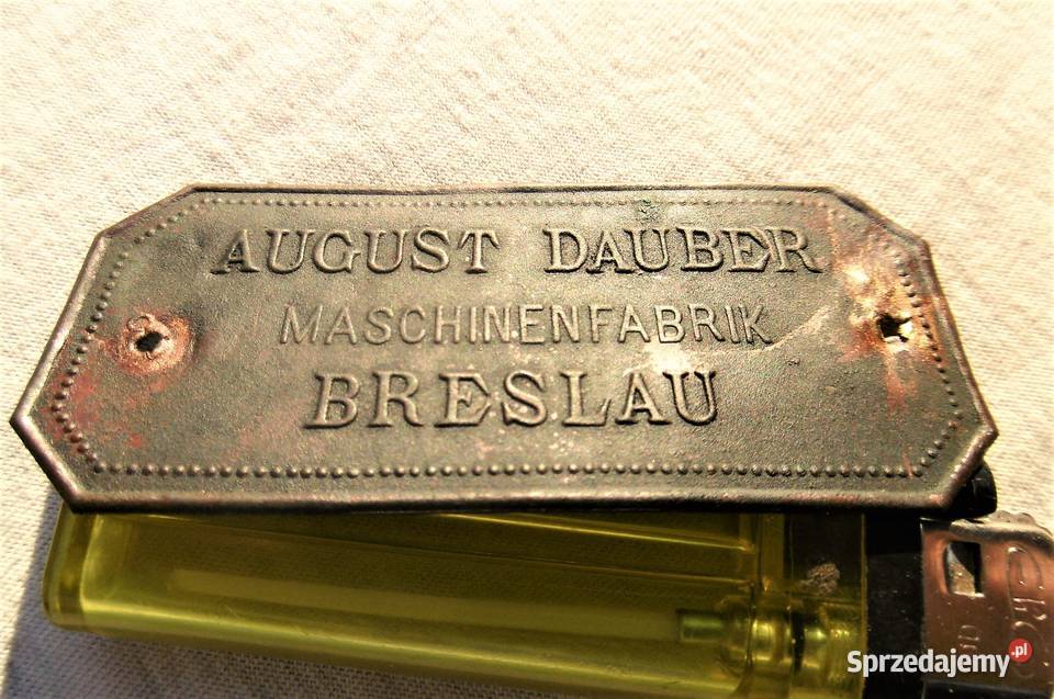 tabliczka znamionowa august dauber maschinenfabrik breslał Namysłów ...
