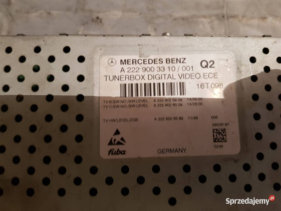 Tuner radio A2229003310 mercedes s klasa 222 W222 Murzynowo ...
