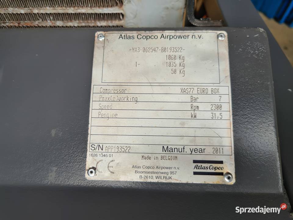 Kompresor ATLAS COPCO XAS 77, 4,30 m3 Zduny - Sprzedajemy.pl