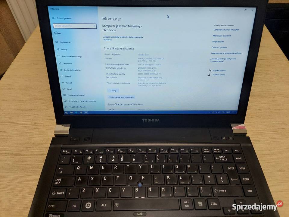 Toshiba R940 i5-3340 8GB RAM,256 GB SSD,USB 3.0. Czarna Woda ...