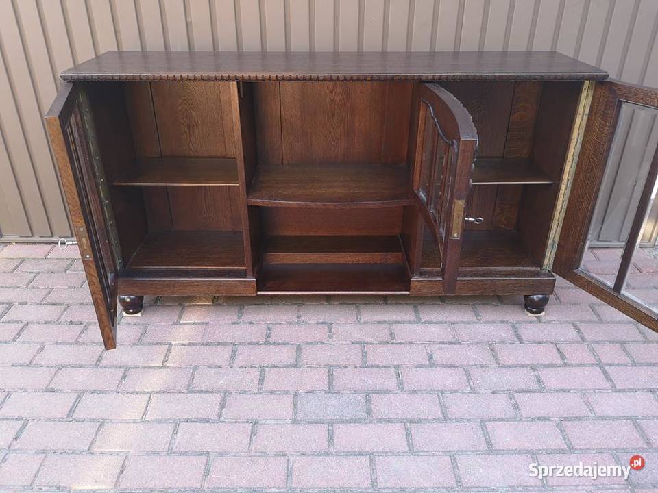 Komoda Witryna Dębowa Niska RTV 142 Stara Antyk Po Renowacji. Swarzędz ...