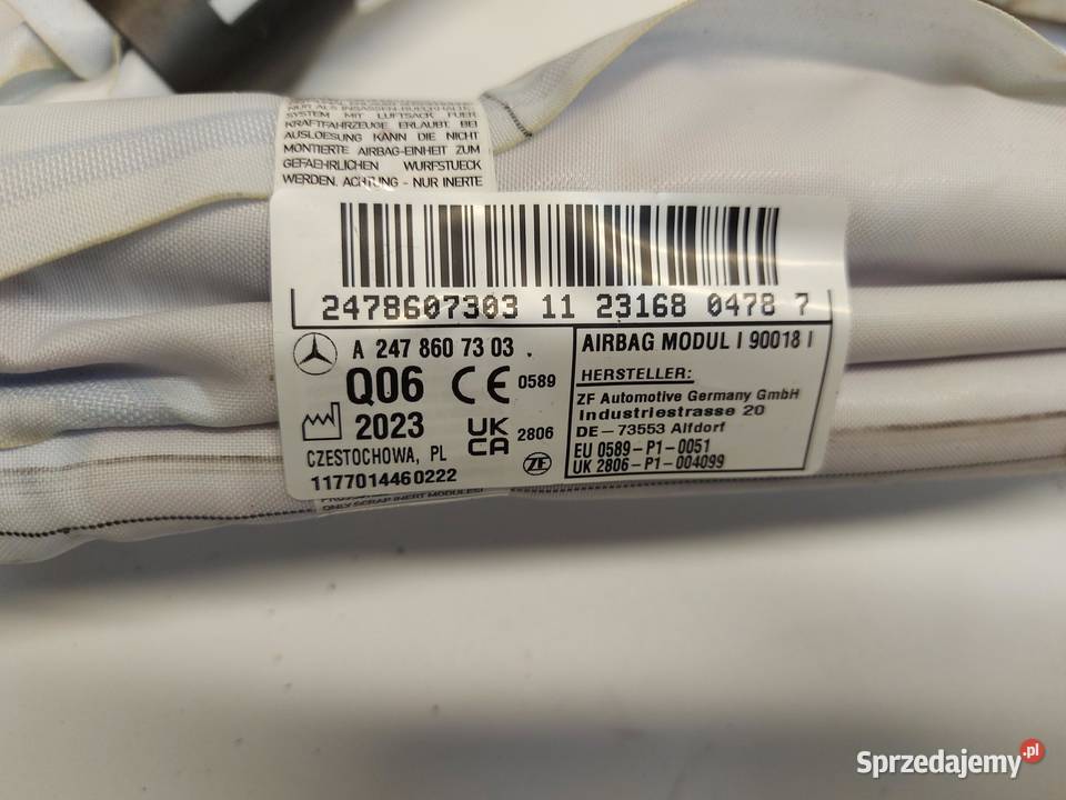 Mercedes EQA 250+ W243 KURTYNA AIRBAG LEWA A2478607303 - Sprzedajemy.pl