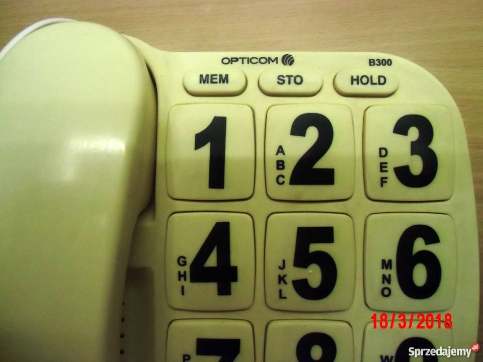 Telefon domowy Opticom corded B300 Duże cyfry dla SENIORÓW Warszawa ...