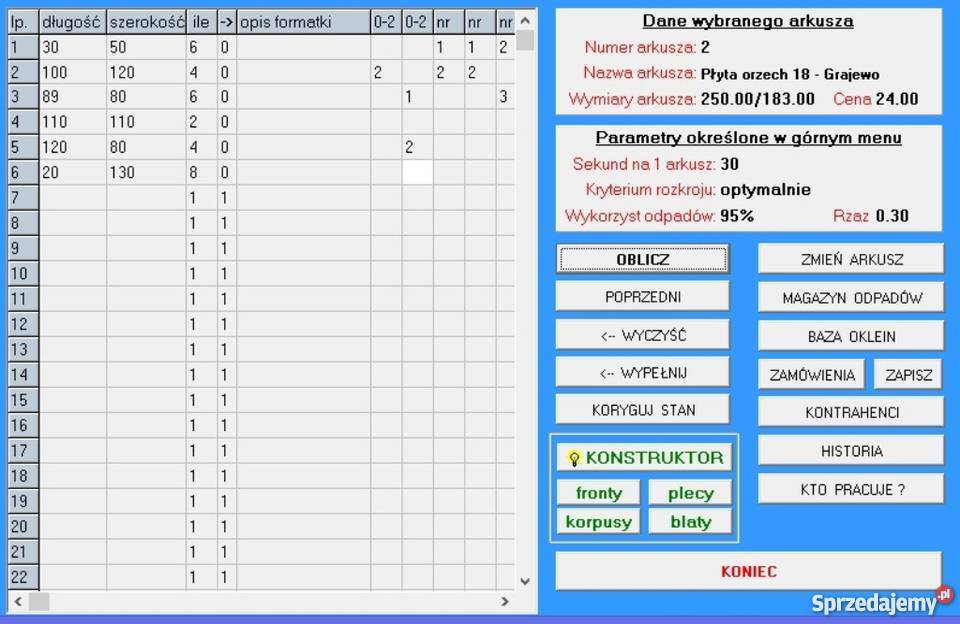 OPTYMALIZACJA ROZKROJU: program BLAT 2000 w promocji Warszawa ...