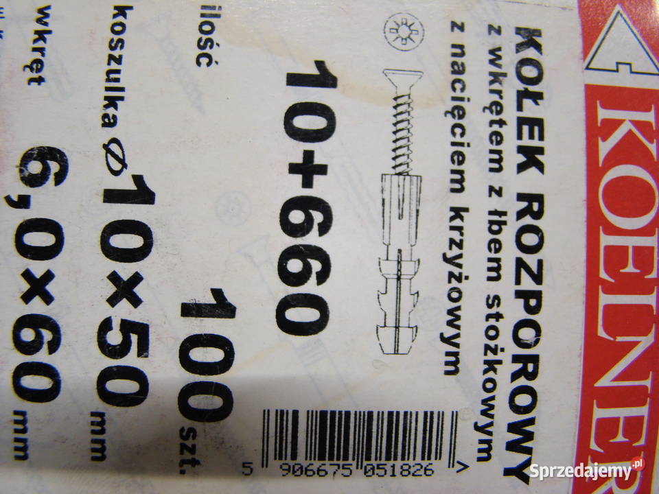 Kołek rozporowy KOELNER z wkrętem fi 10 x 50 mm L = 60 mm Bielsko-Biała ... Kołek rozporowy KOELNER z wkrętem fi 10 x 50 mm L = 60 mm Bielsko-Biała ...