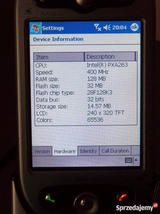 Palmtop Pocket PC Era MDA 2 z funkcją telefonu komórkowego Kraków ...