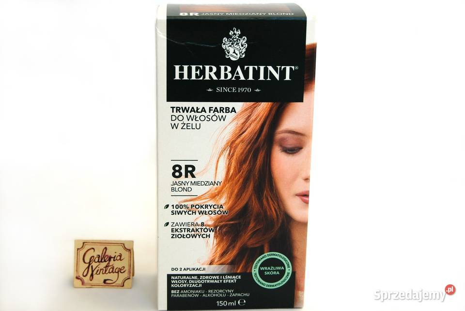 Ziołowa farba do włosów Herbatint 8R jasny, miedziany blond, rudy ...