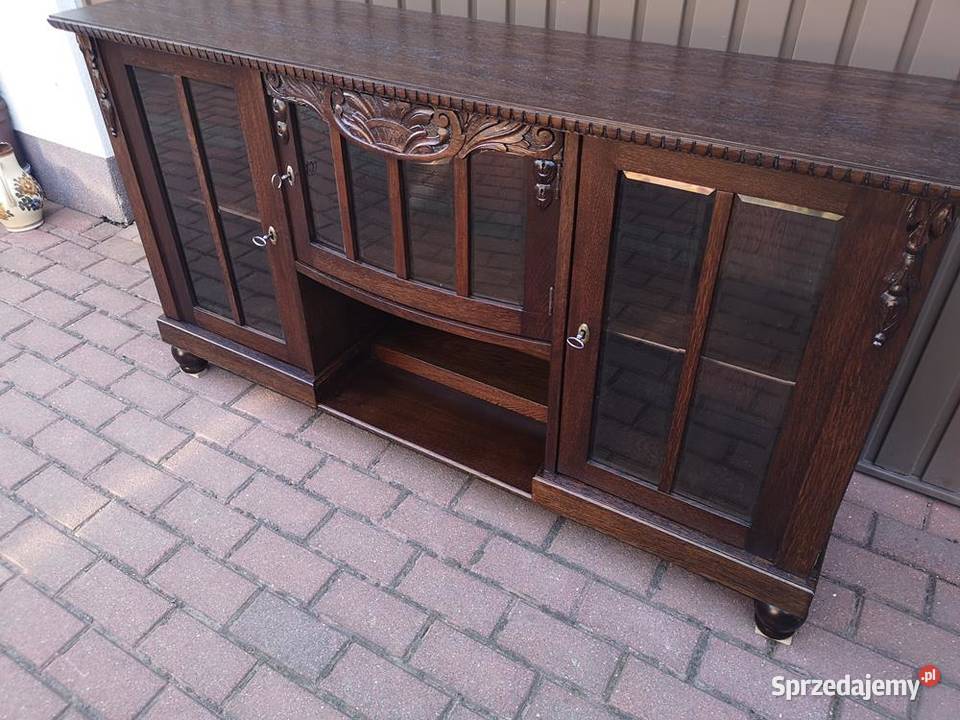 Komoda Witryna Dębowa Niska RTV 142 Stara Antyk Po Renowacji. Swarzędz ...