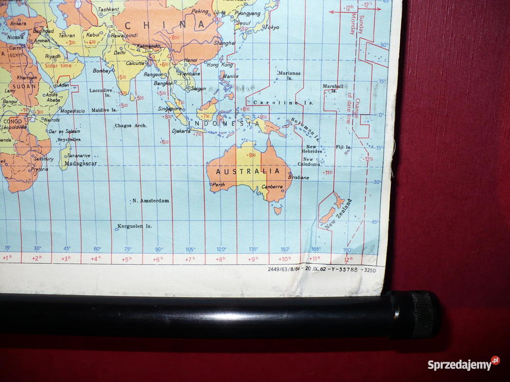 Ścienna mapa świata PLO - Sprzedajemy.pl