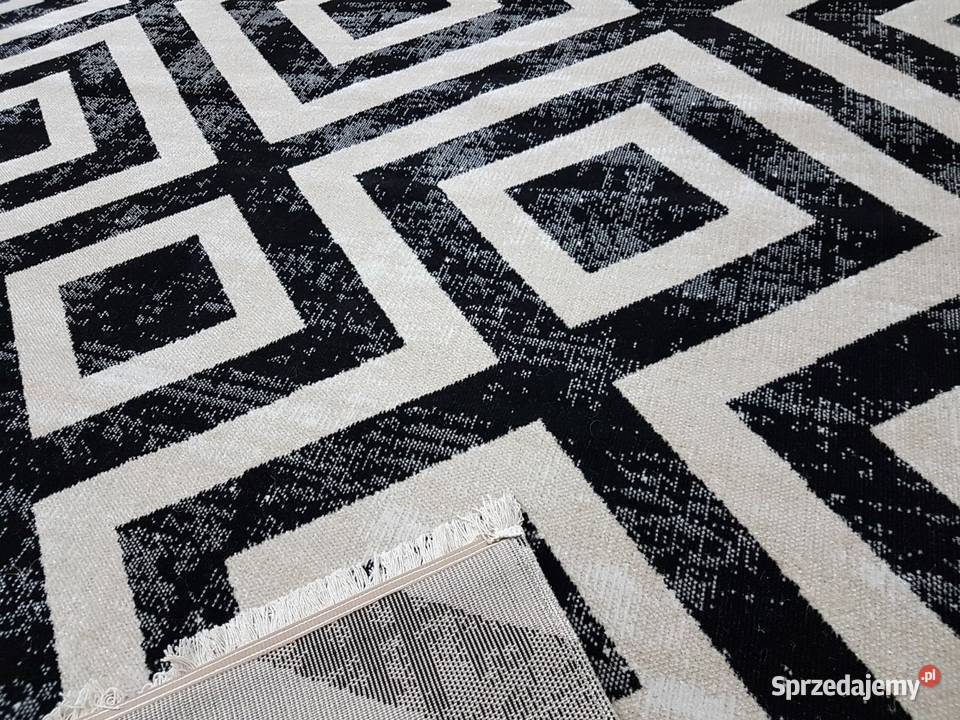 GEOMETRYCZNY DYWAN POKOJOWY I NA TARAS biały czarny 200x280 Przeciszów ...