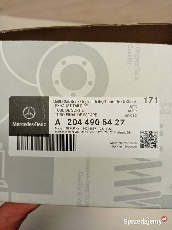 KOŃCÓWKA WYDECHU MERCEDES W204 W212 A2044905427 Bydgoszcz - Sprzedajemy.pl