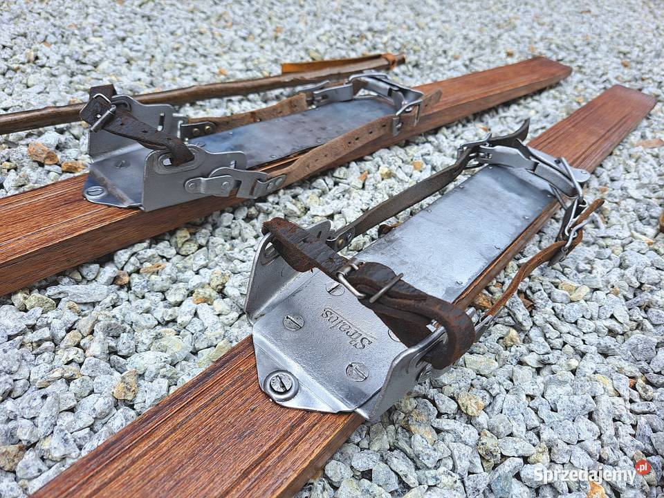 Stare drewniane narty z kijami Szklarska Poręba - Sprzedajemy.pl