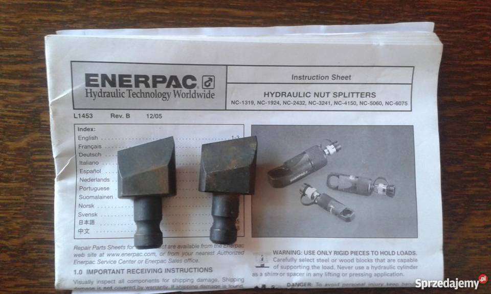 Hydrauliczny przecinak do nakrętek Enerpac NC-2432 Świętochłowice ...