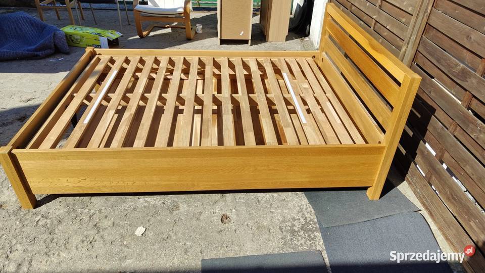 Łoże 140x200 dębowe łóżko z pojemnikiem + materac gratis PROMOCJA ...