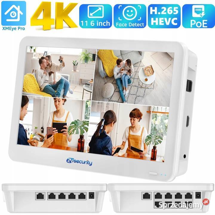 REJESTRATOR IP NVR POE W MONITORZE LCD 4K 8MPX Wrocław - Sprzedajemy.pl