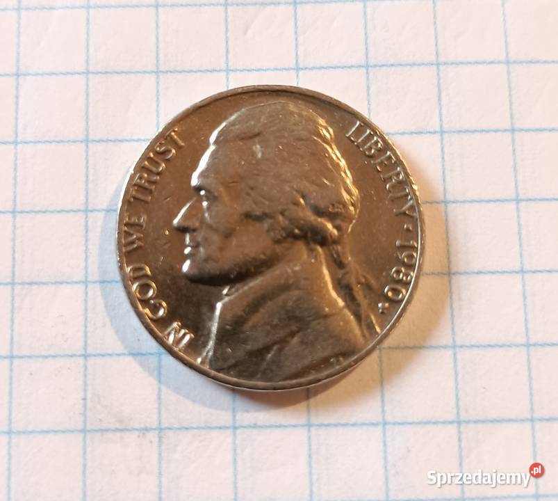 5 CENT W FIVE CENTS 1980 ROK P USA Piszczac Sprzedajemy pl